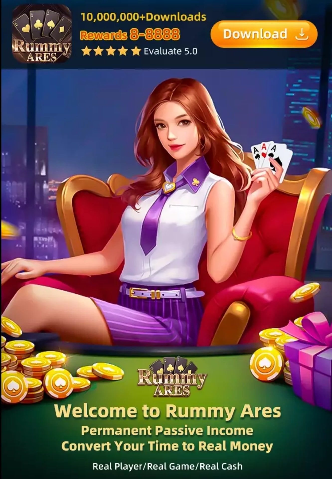 Rummy Ares APK ~ Download & ₹51 Bonus | Min.Withdrawal ₹100/~